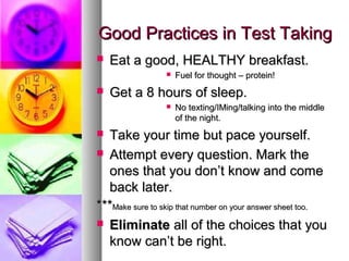 Test taking tips for the eo gs powerpoint | PPT | Standardized Testing ...