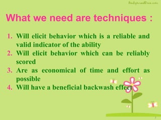 Test techniques and testing overall ability | PPTX