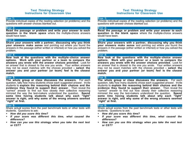 Test thinking strategy | PPT
