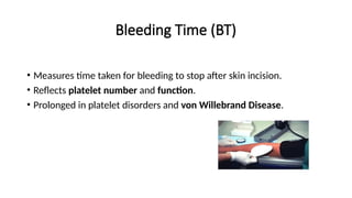 Test to evaluate hemostasis hematology.pptx