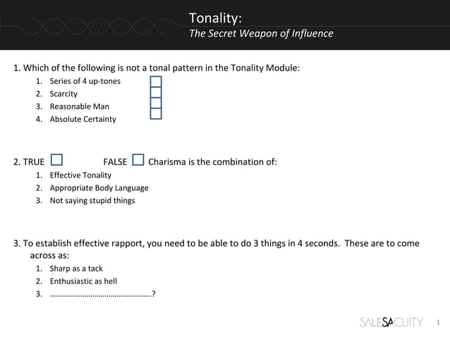 Test tonality | PPT