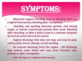 cervical cancer ,,, 4 college students.. | PPTX