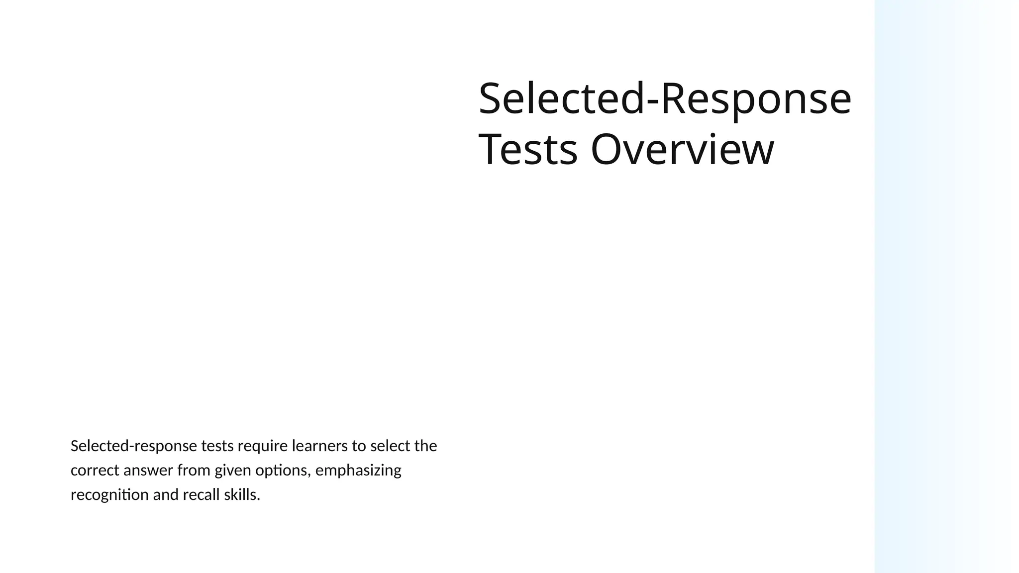 Test Types. presentation for assessment of learning subject | PPTX