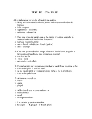 Testul de evaluare1 | DOC