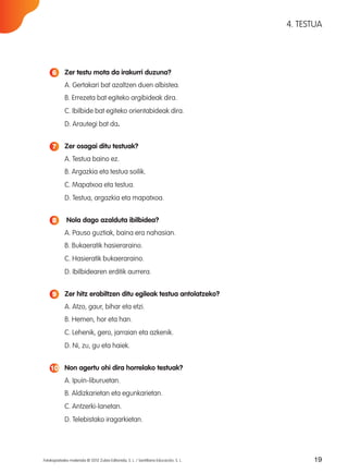 Testu mota desberdinak lantzeko fitxak euskara | PDF