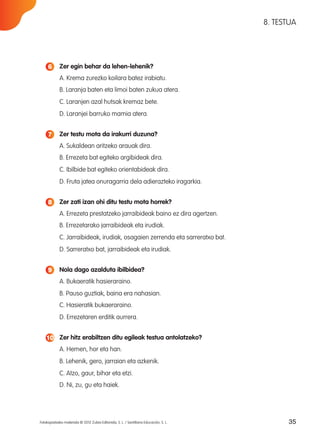 Testu mota desberdinak lantzeko fitxak euskara | PDF