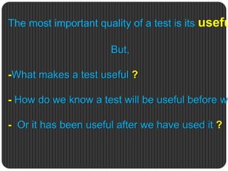 Test Usefulness | PPTX
