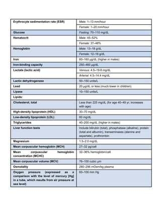 Medical Test Value | PDF