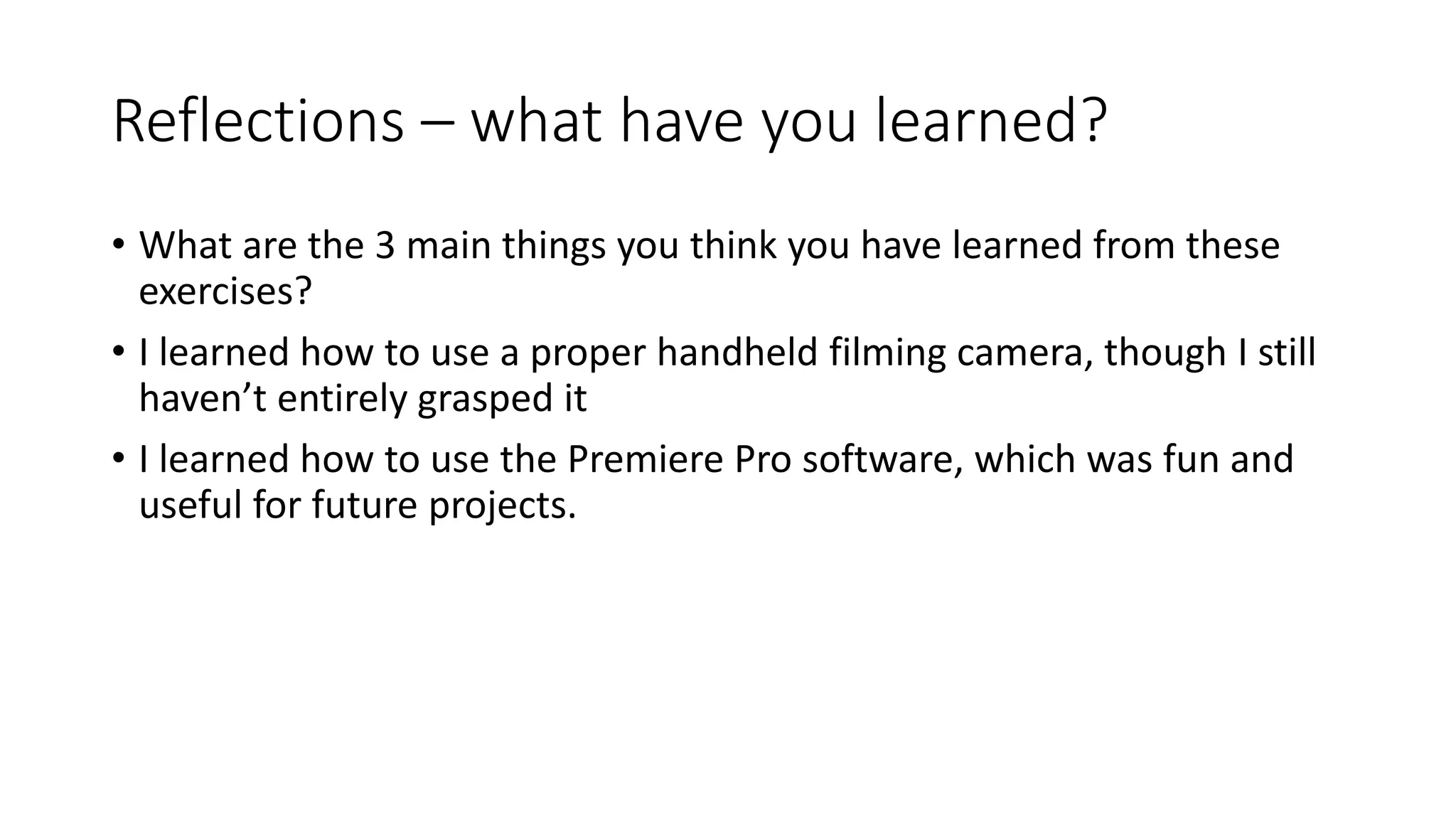 Test video reflections proforma 2021 2 | PPT