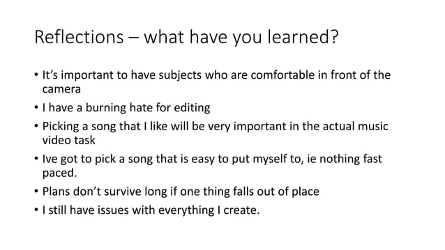 Test video reflections proforma 2021 | PPT