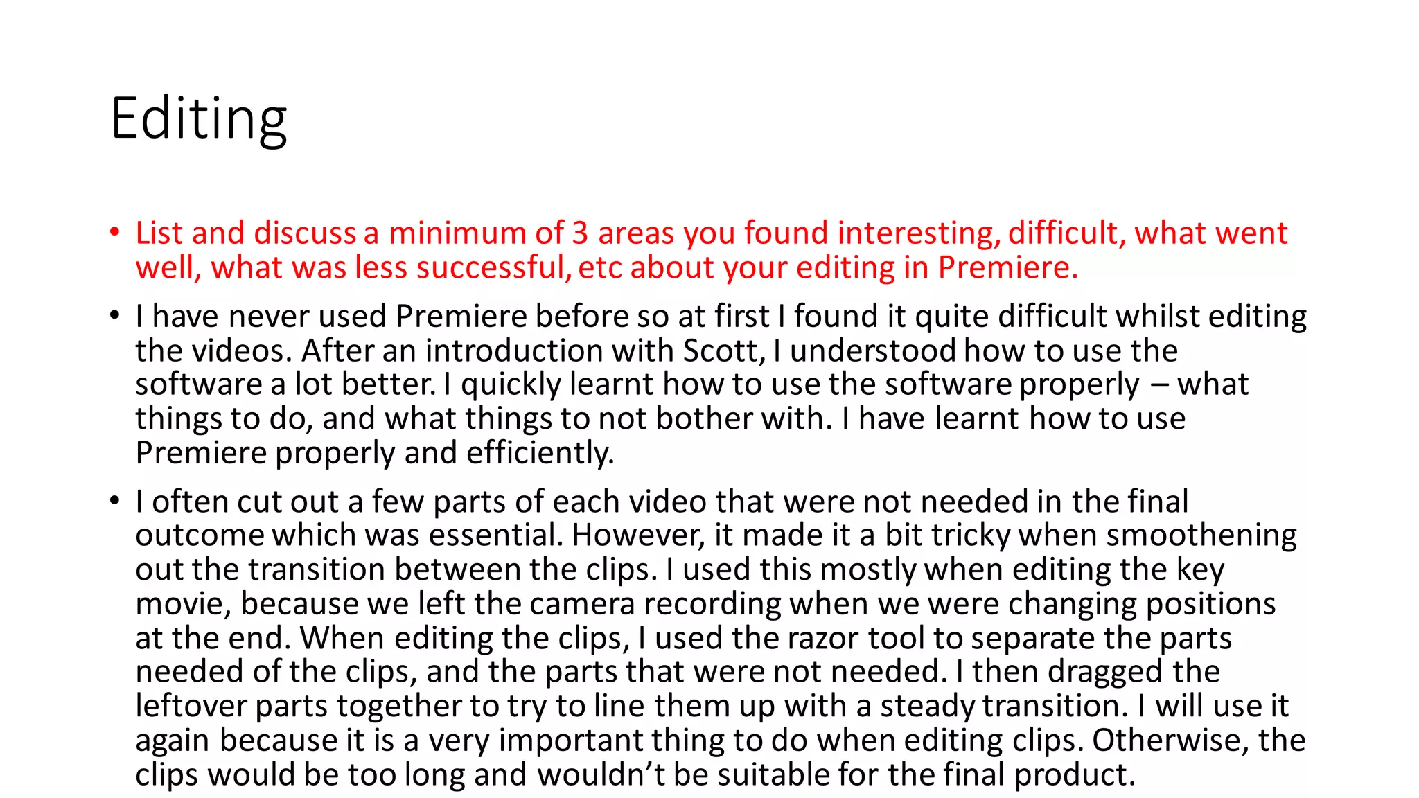 Test Video Reflections Proforma 2021 | PPT