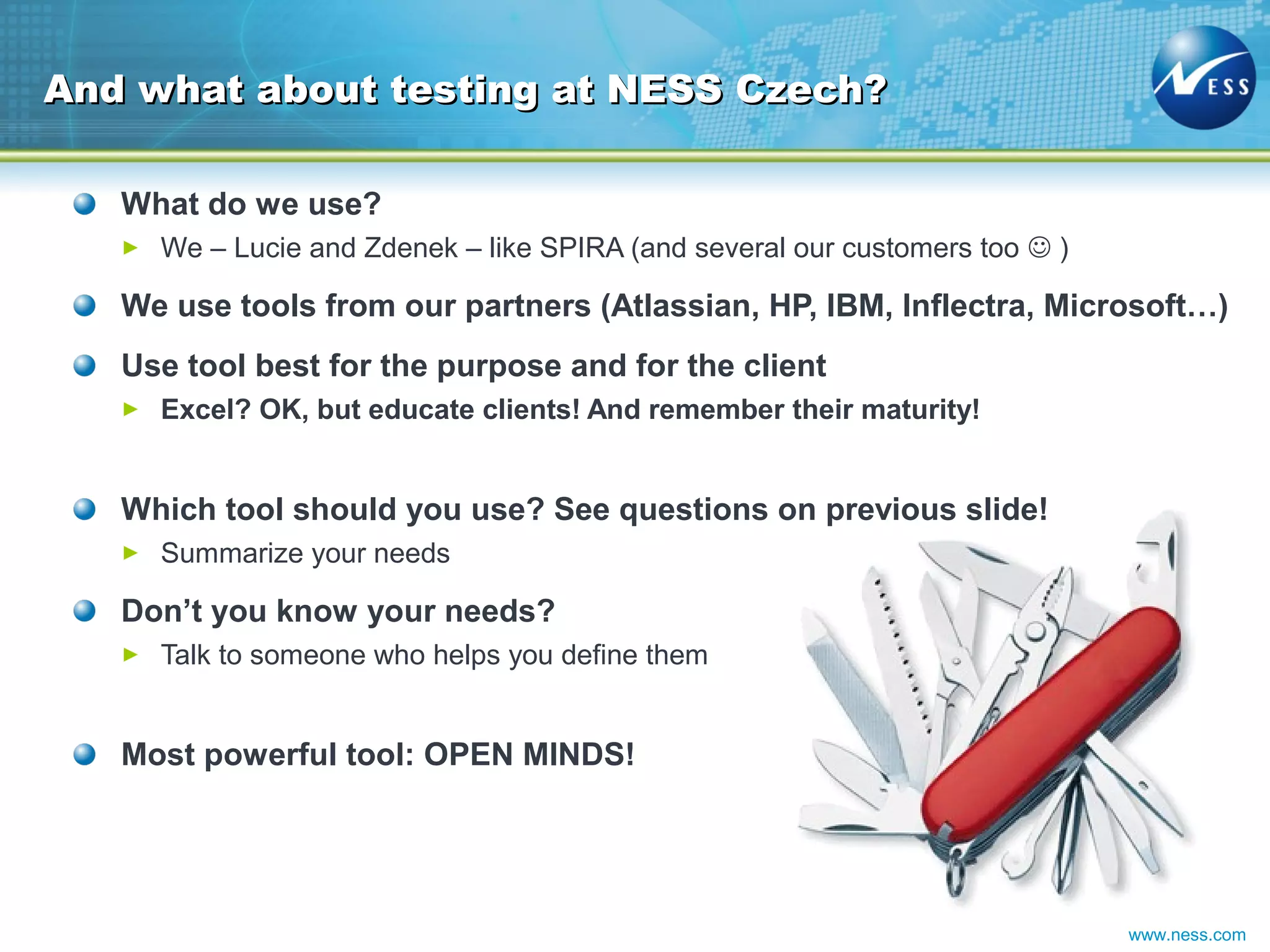 Testwarez 2009 Use Proper Tool | PPT