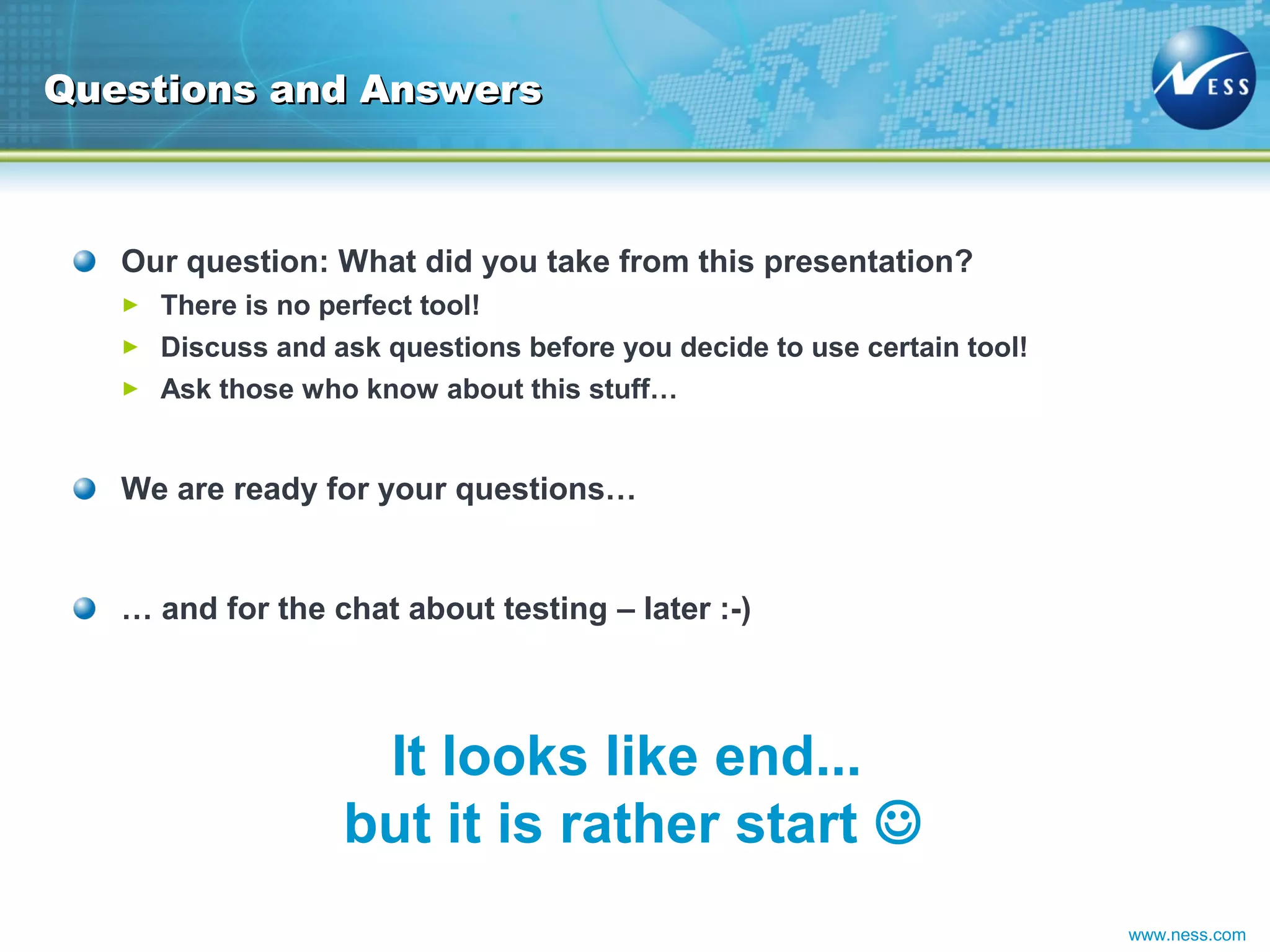 Testwarez 2009 Use Proper Tool Ppt