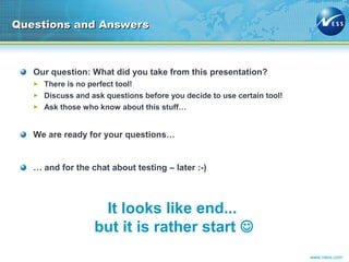 Testwarez 2009 Use Proper Tool | PPT
