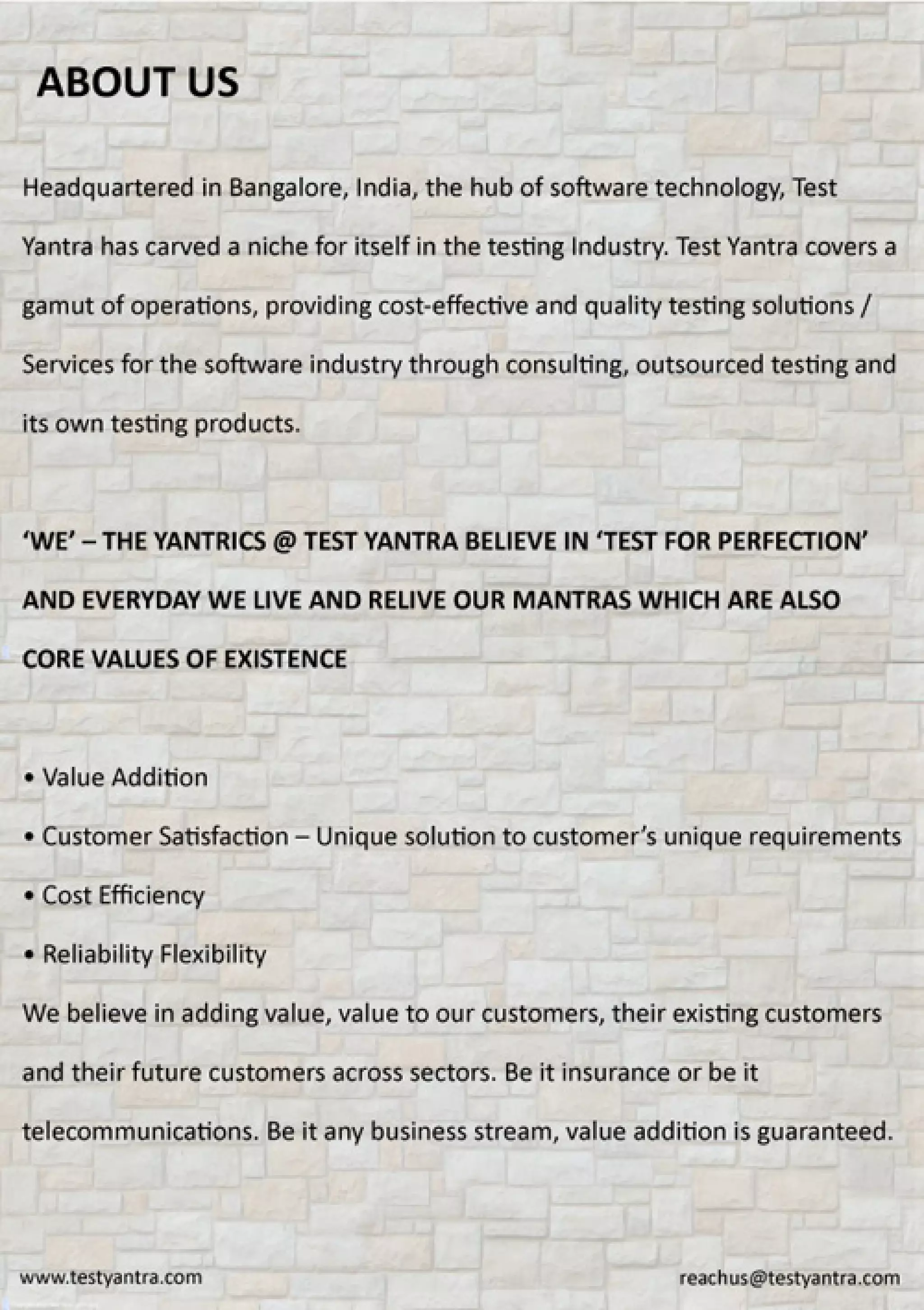 Test yantra brochure | PDF