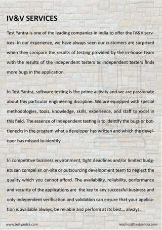 Test yantra brochure | PDF