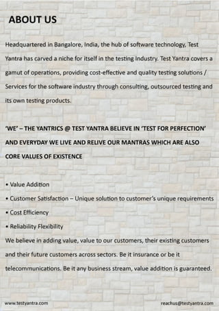 Test yantra brochure | PDF