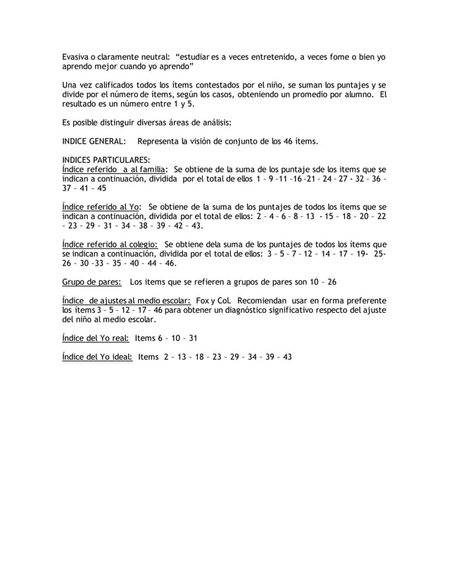 Test yo siento yo pienso para imprimir y valorar | DOC