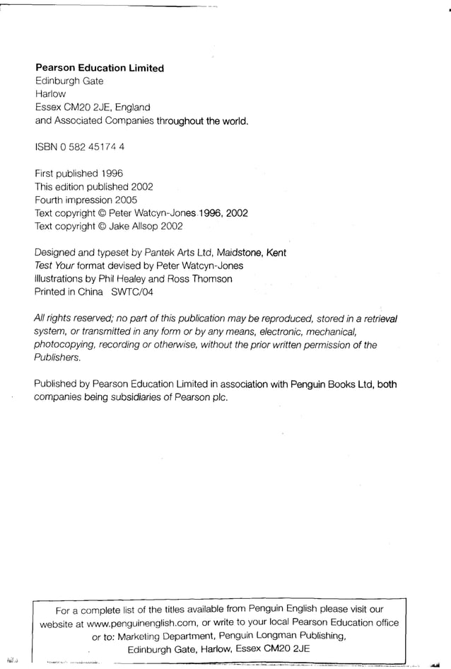 (Test your...) peter watcyn jones, jake allsop-test your grammar and ...