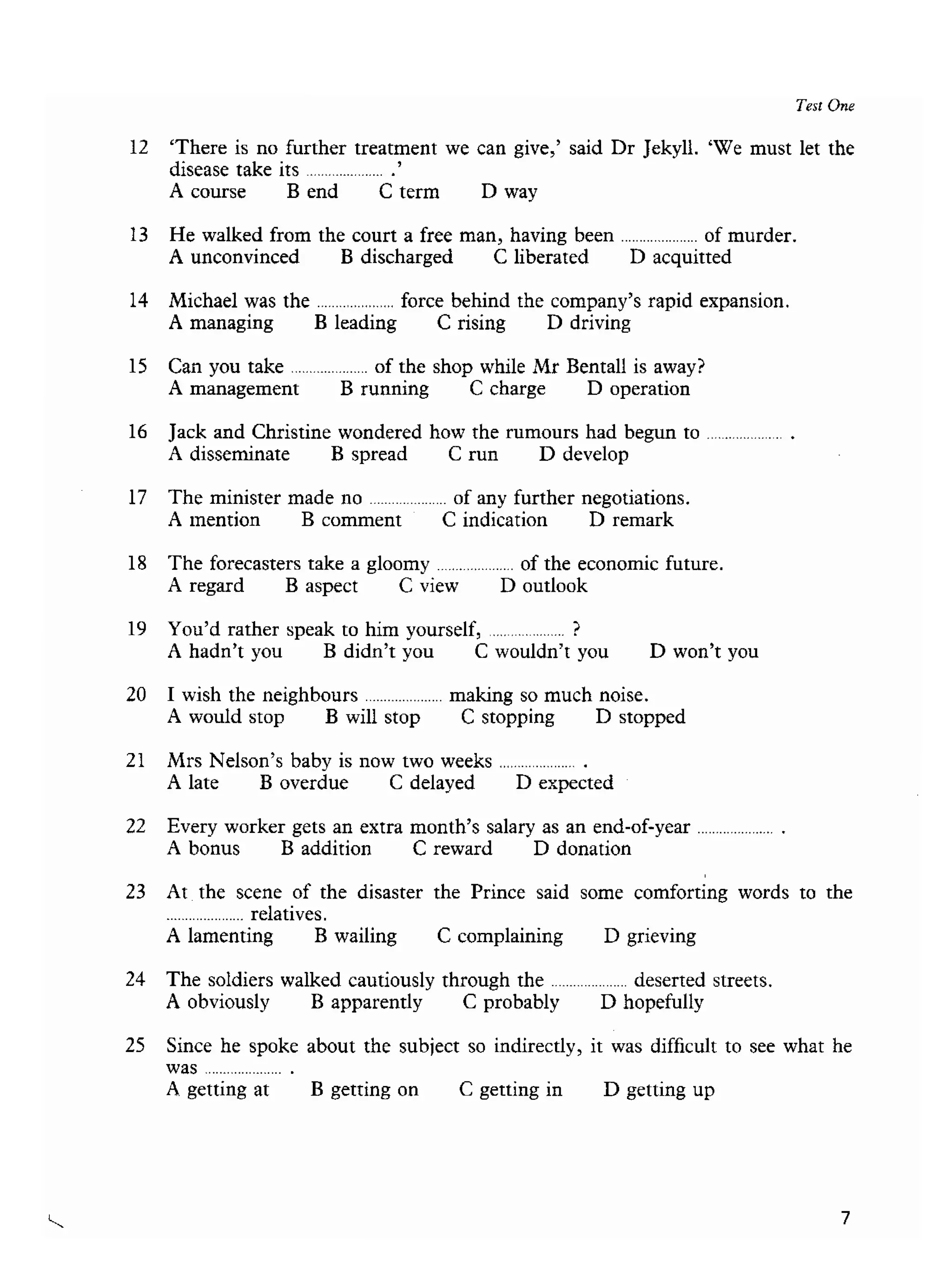 Test yourself for proficiency test1 | PDF