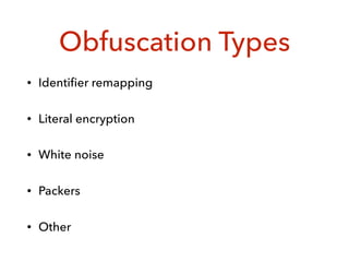 Android Deobfuscation: Tools and Techniques | PPT