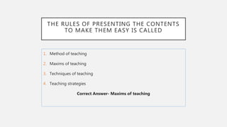 TET/CTET Learning and Pedagogy Teaching Methods | PPT