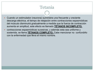 Tetania y fatiga muscular | PPTX