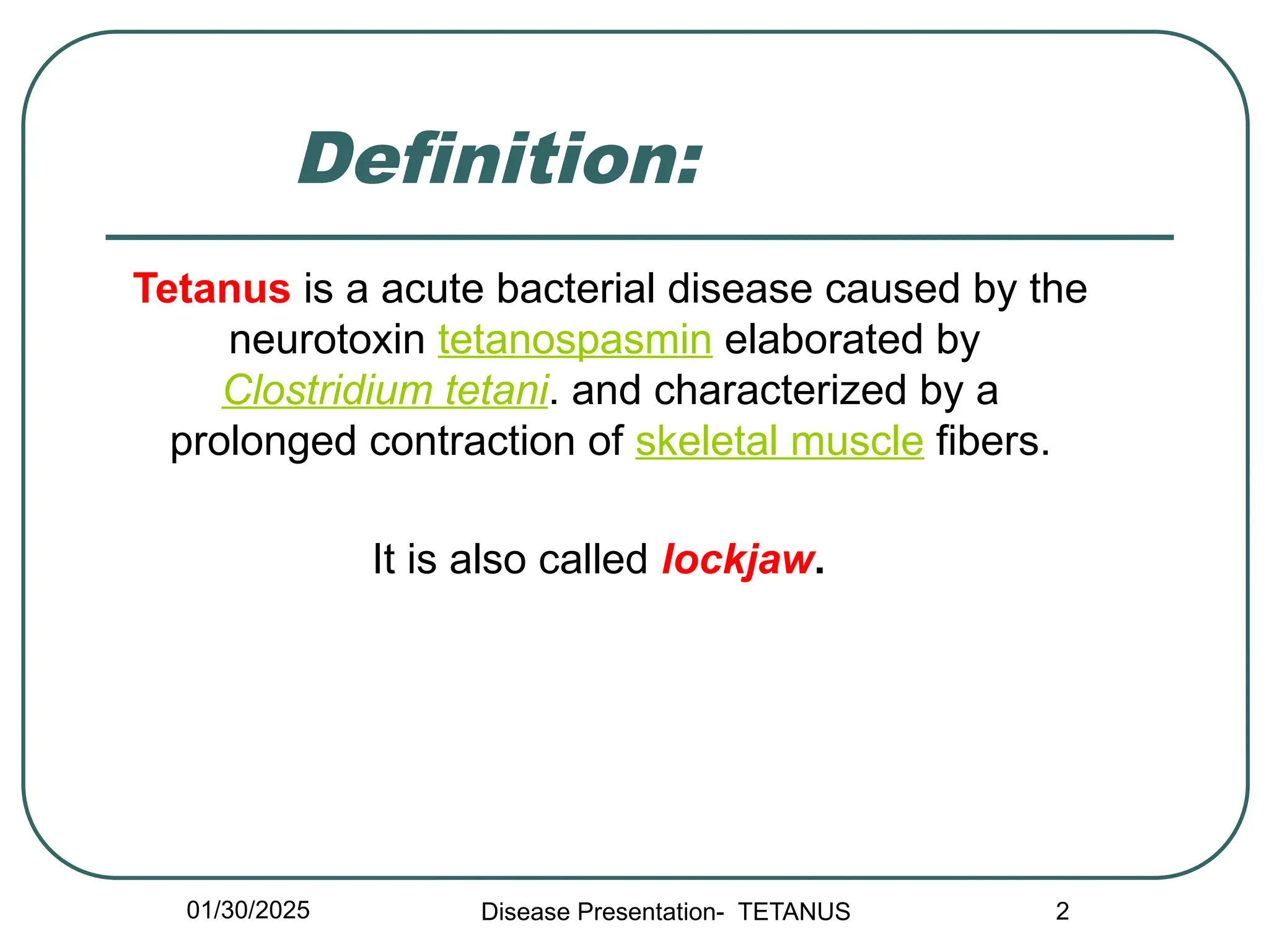 tetanus clinical features investigation treatment | PPTX