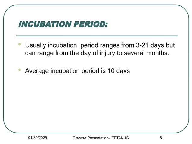 tetanus clinical features investigation treatment | PPTX