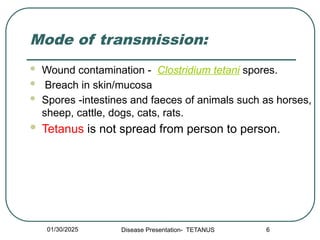 tetanus clinical features investigation treatment | PPTX