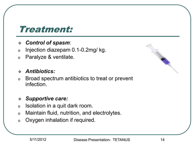 Tetanus | PPTX | Infectious Diseases | Diseases and Conditions