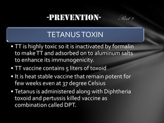 Tetanus paediatics | PPTX