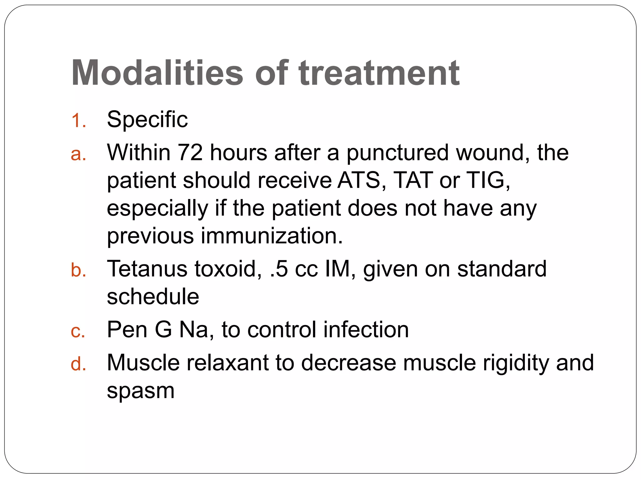 Tetanus ( Lock Jaw) NCM 104 | PPTX
