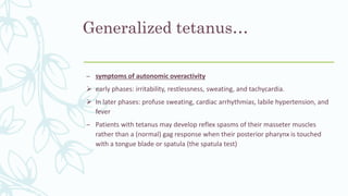 Tetanus | PPTX | Infectious Diseases | Diseases and Conditions