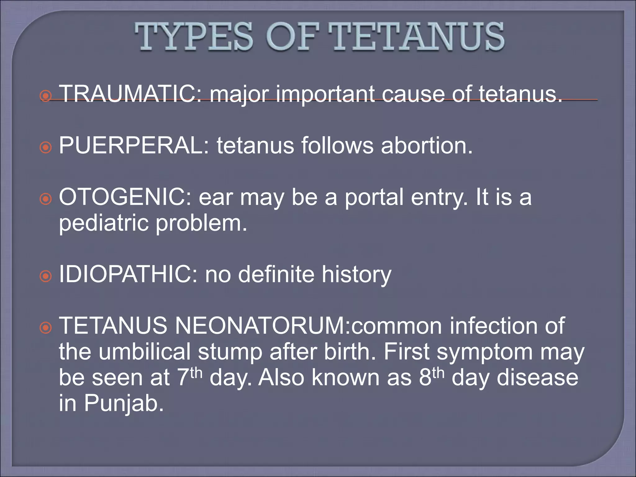Tetanus | PPT