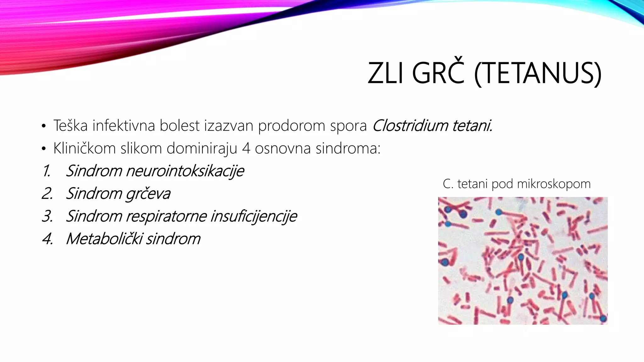 Tetanus - infektologija | PPTX
