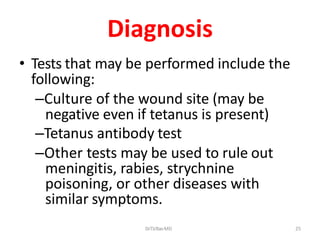 tetanus.pptx, introduction, pathophysiology | PPTX | Infectious Diseases | Diseases and Conditions