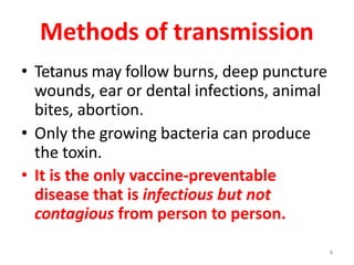 tetanus.pptx, introduction, pathophysiology | PPTX | Infectious Diseases | Diseases and Conditions