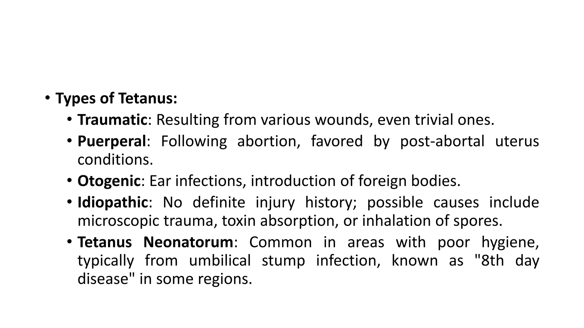 Tetanus: Pathogenesis, Epidemiology and Management | PPTX