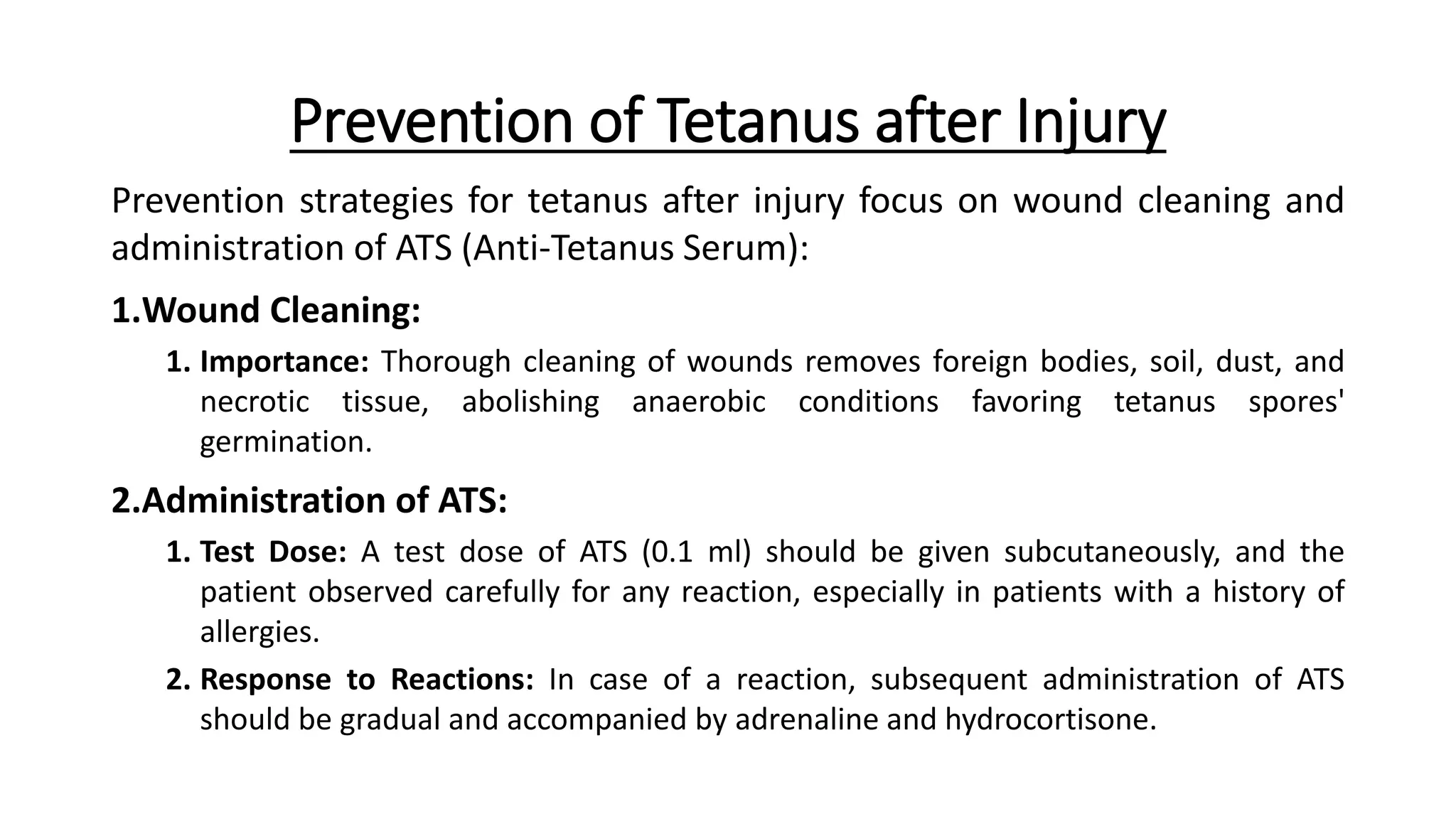 Tetanus: Pathogenesis, Epidemiology and Management | PPTX