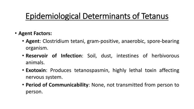 Tetanus: Pathogenesis, Epidemiology and Management | PPTX | Pregnancy ...