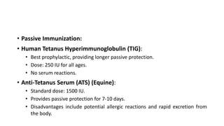 Tetanus: Pathogenesis, Epidemiology and Management | PPTX
