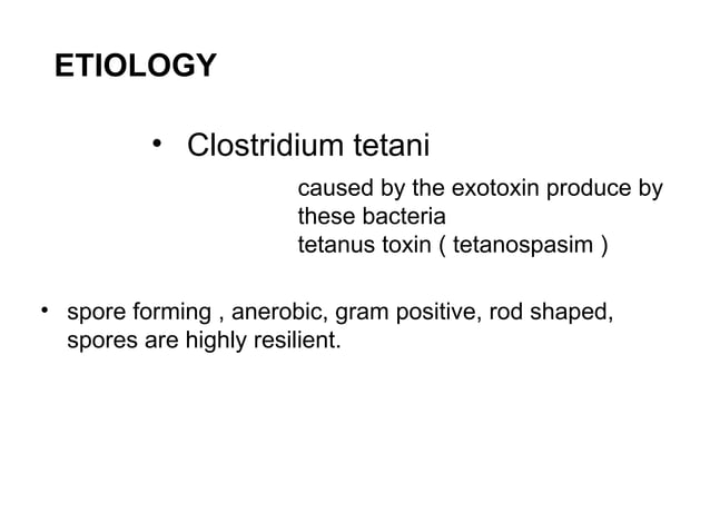 tetanus(oral medicine and oral pathology) | PPT