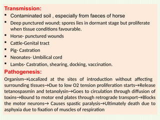 TETANUS how it cause etiology clinical signs | PPTX