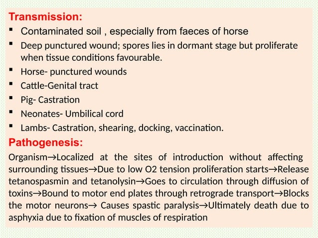 TETANUS how it cause etiology clinical signs | PPTX