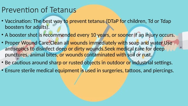 Bacterial infections- Tetanus 11th grade presentation | PPT
