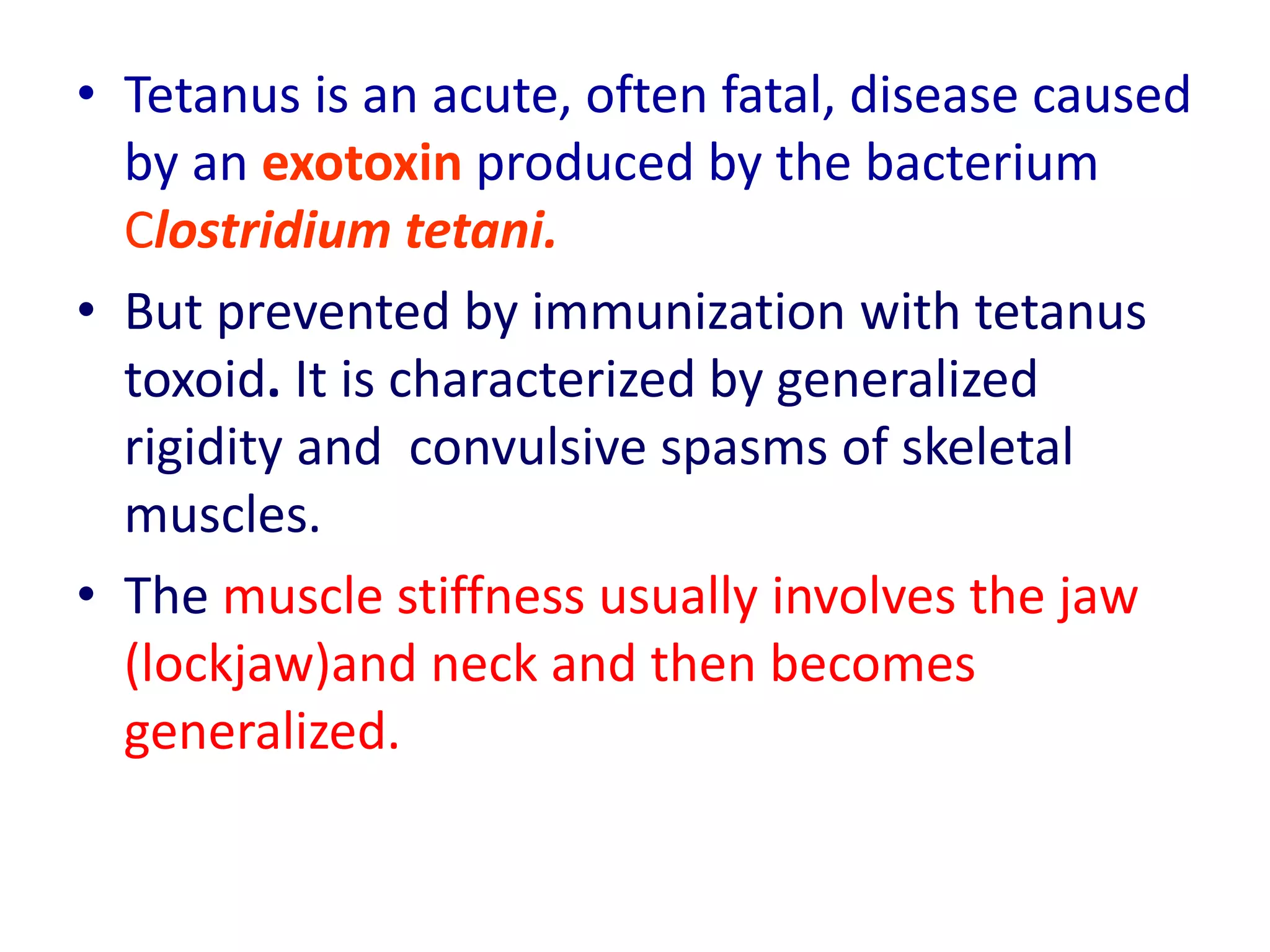 Tetanus bacterial disease | PPTX