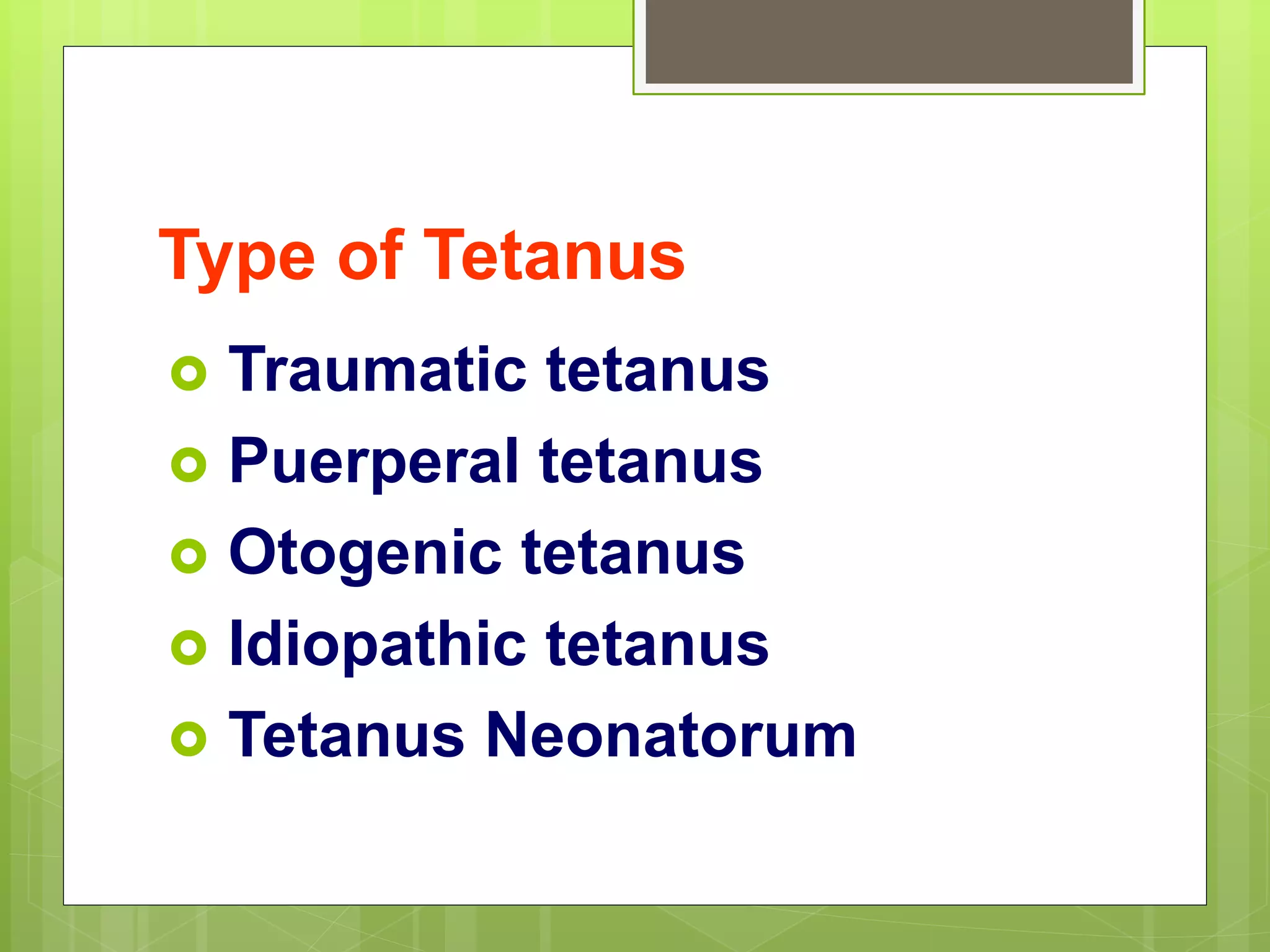 Tetanus bacterial disease | PPTX