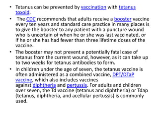 Tetanus bacterial disease | PPTX