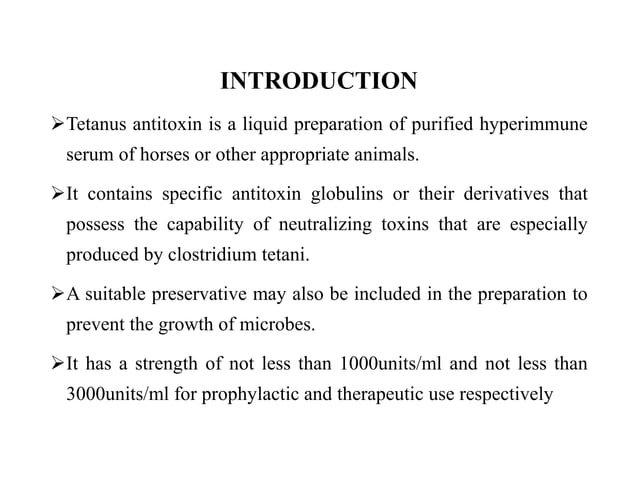 BIOASSAY OF TETANUS ANTITOXIN | PPTX